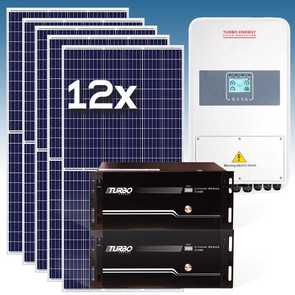 Kit Solar Fotovoltaico 14 kWh/dia con baterías de LITIO 10,2 kWh 48V ...