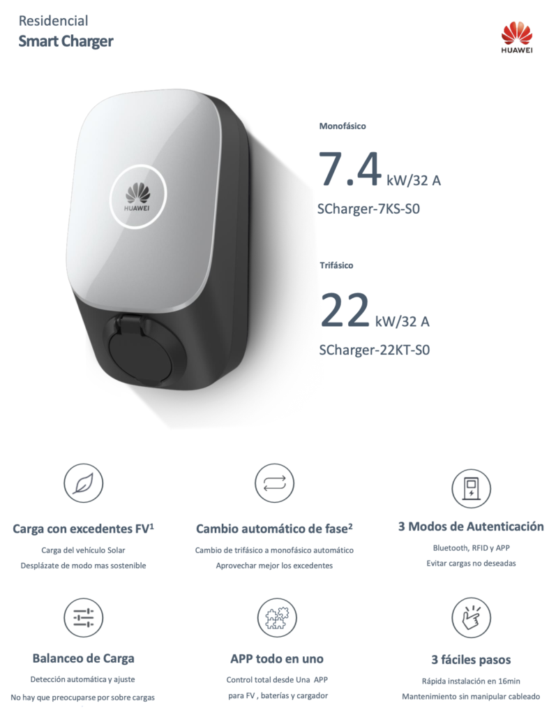 Cargador de Vehículo eléctrico Huawei SCharger 7KS-S0 | TeknoSolar.com